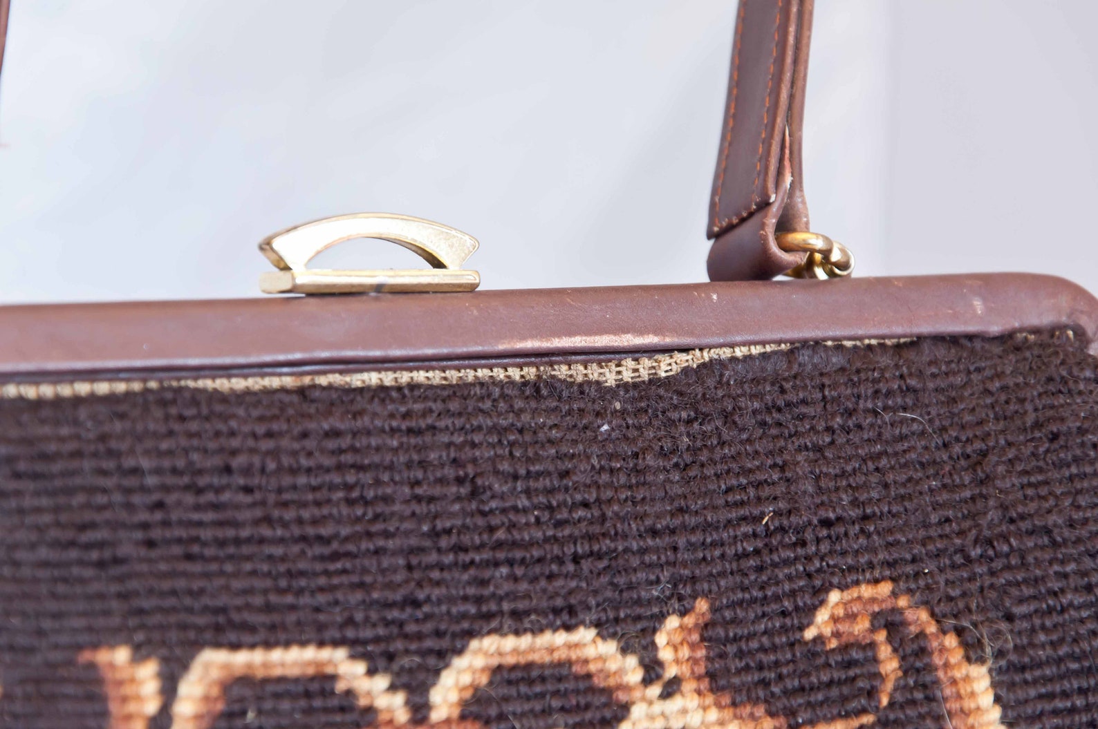 Vintage Needlepoint Purse/handbag With Roses - Etsy