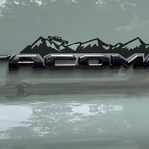 Mountains With Truck for 3rd Gen Tacoma Over Emblem Badge Sticker ...