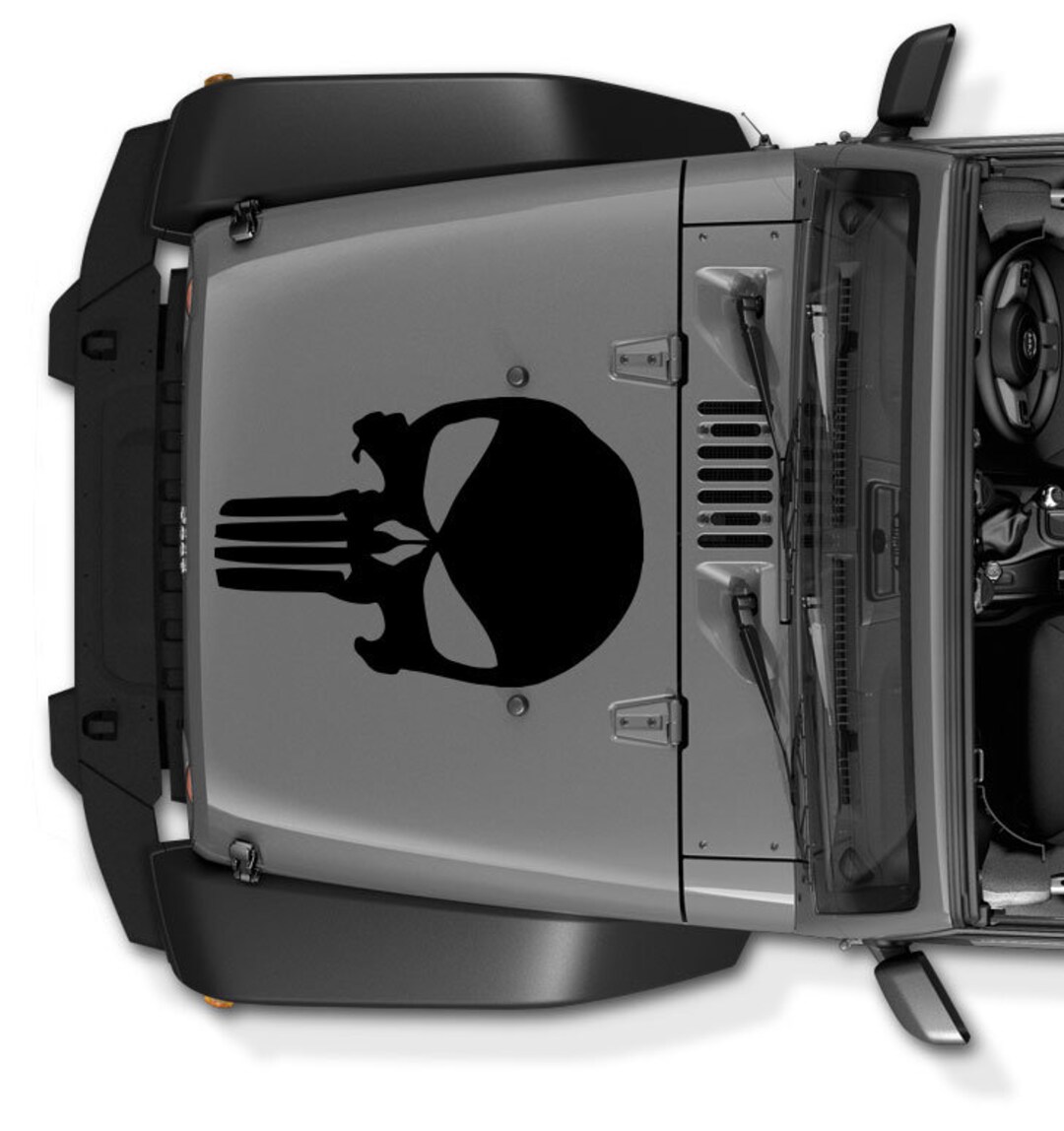 Set of (3) Hood Decal Punisher Skull 26" Multiple Colors Fits Jeep ...