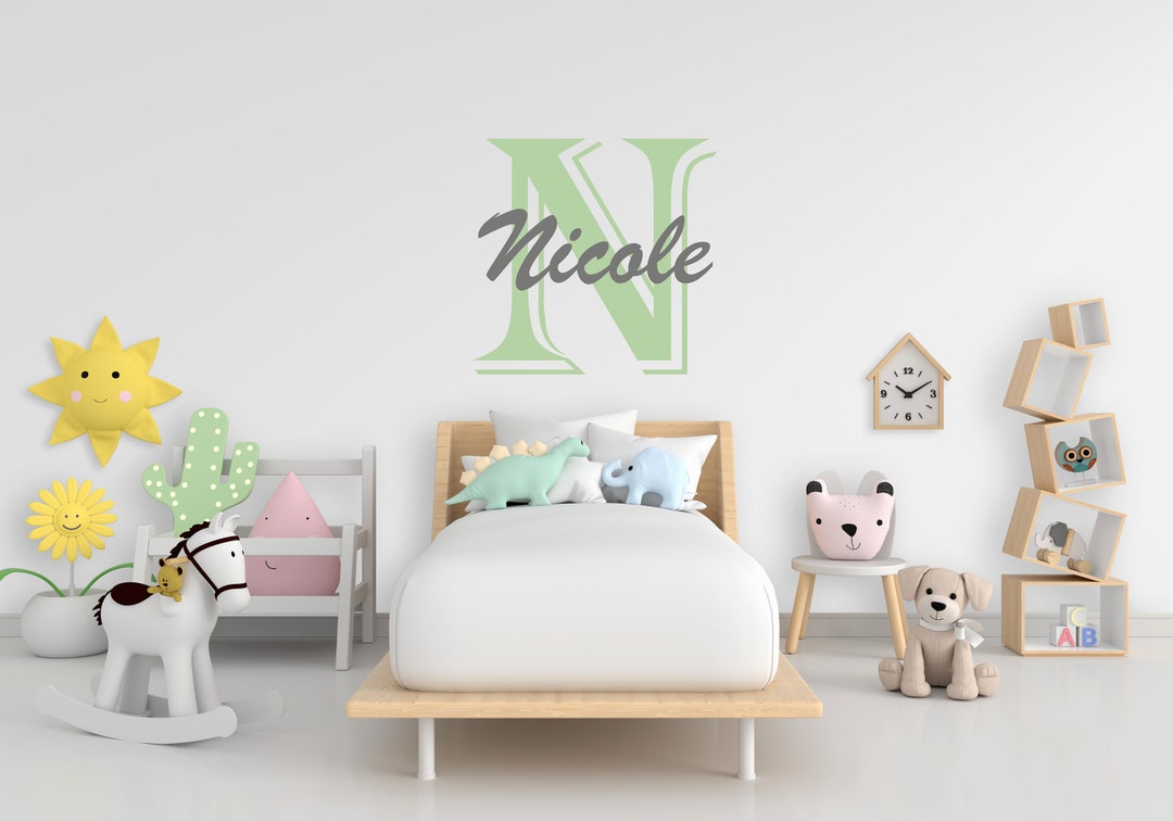 Custom Wall Decal Sticker Name and Initial for Children Room or Nursery ...