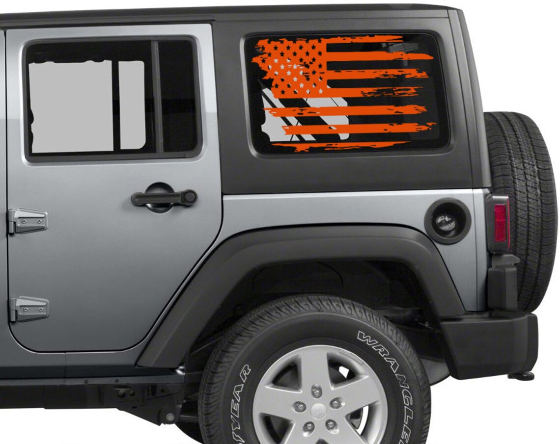 Distressed American Flag Decal for Jeep or Others Rear Window - Etsy