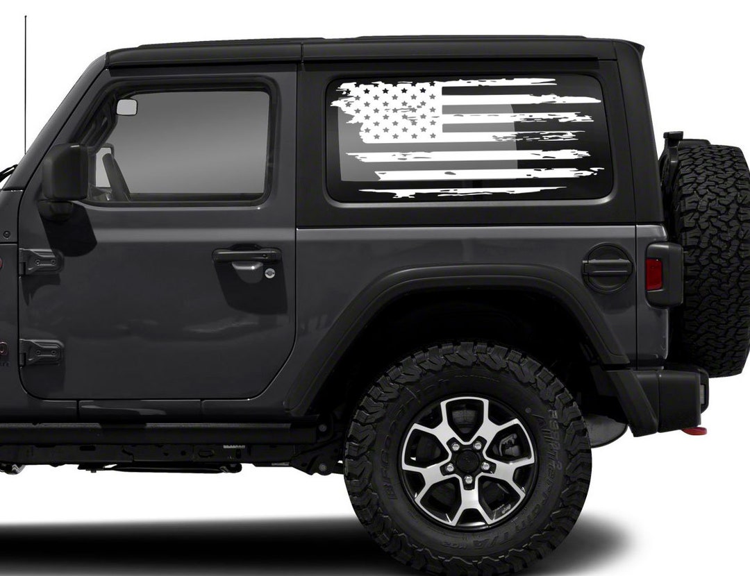 Distressed American Flag Decal for Jeep or Others Rear Window Fits Any ...