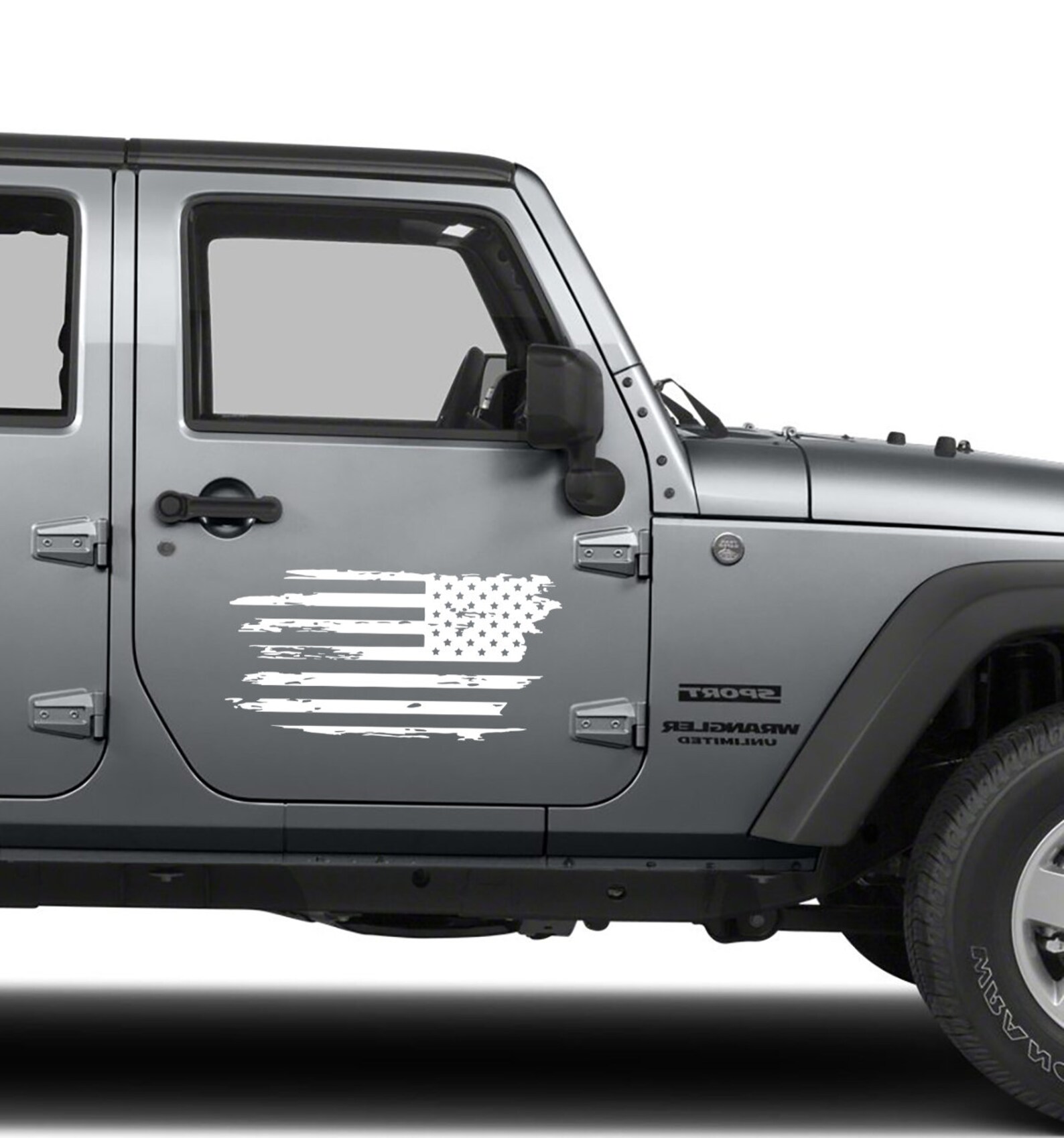 Distressed American Flag Decal for Jeep Door or Others Fits Any Vehicle ...