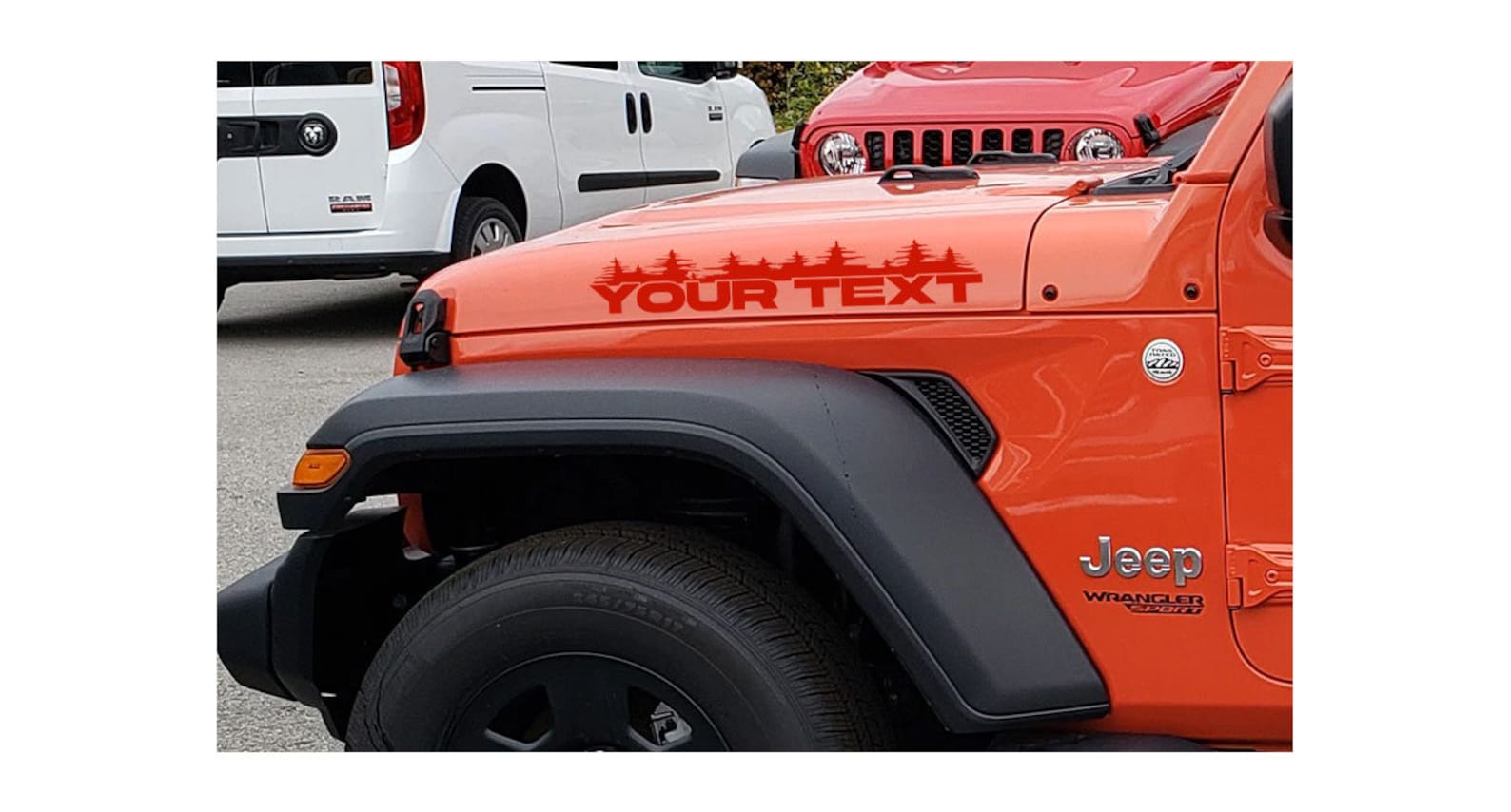 Set of 2 Custom Your Own Text Hood Decals Fits Jeep Wrangler - Etsy