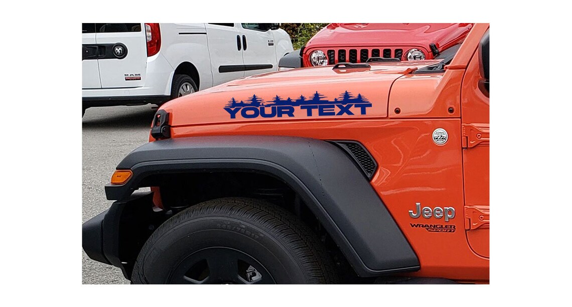 Set of 2 Custom Your Own Text Hood Decals Fits Jeep Wrangler - Etsy