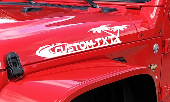 Set of 2 Custom Your Own Text Hood Decals Fits Jeep Wrangler - Etsy