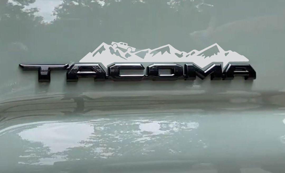 Mountains With Truck for 3rd Gen Tacoma Over Emblem Badge Sticker ...