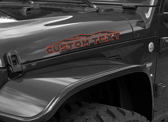 2 Mountains CUSTOM TEXT Hood Dual Color Decals Fits Jeep - Etsy