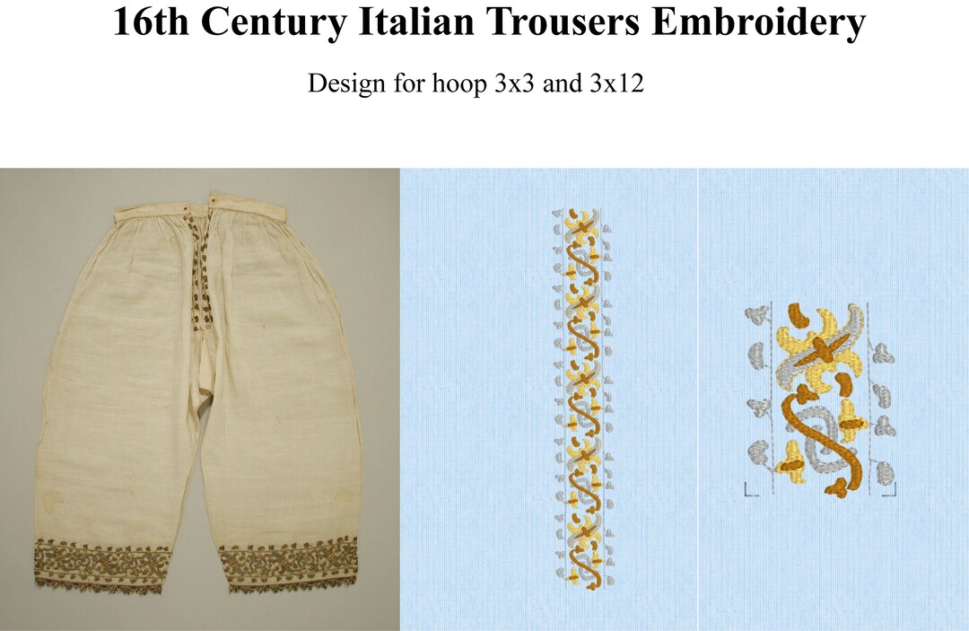 16th Century Italian Trousers Embroidery - Etsy
