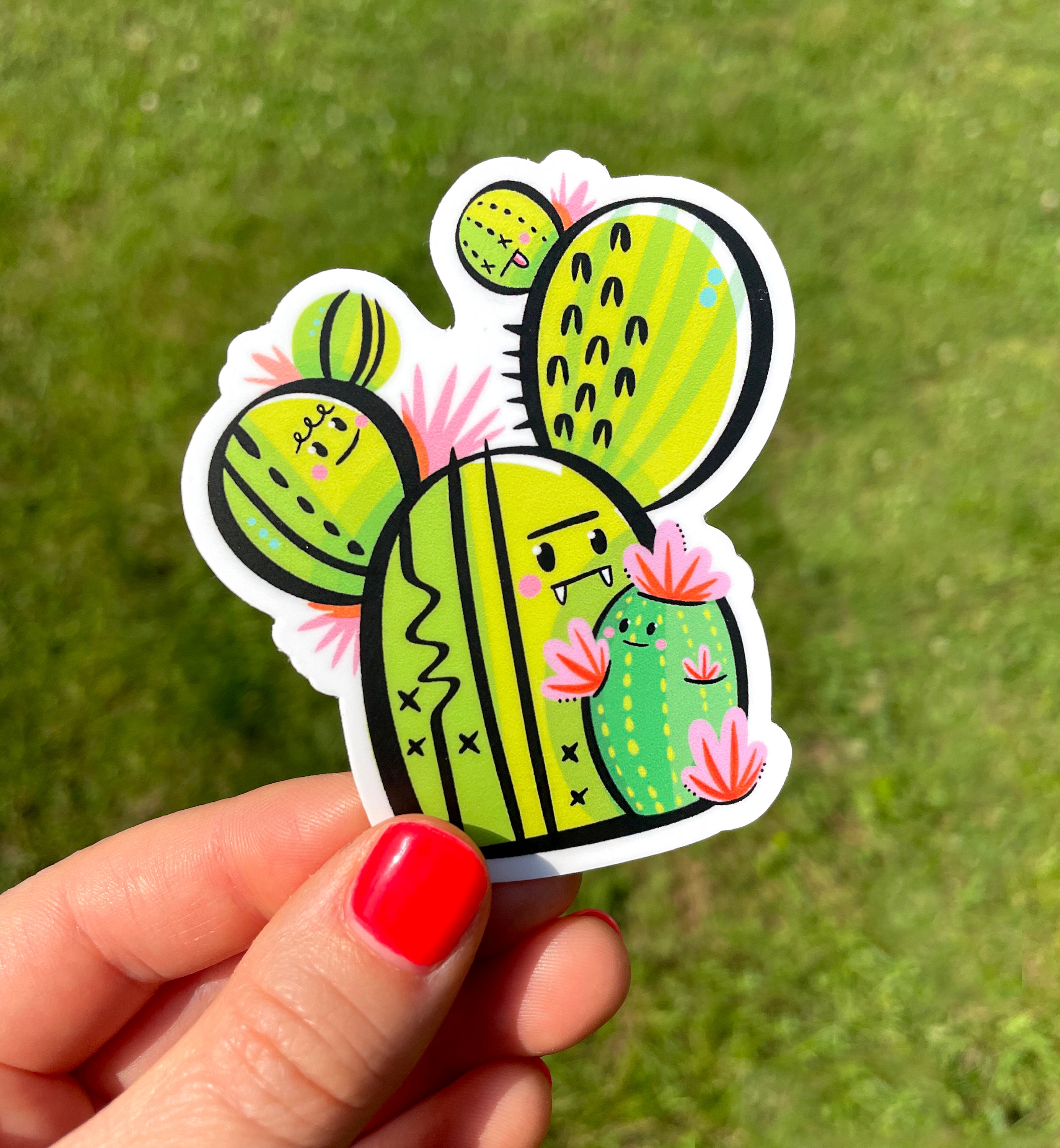 Kawaii Cactus Plant Vinyl Sticker II Die Cut - Etsy