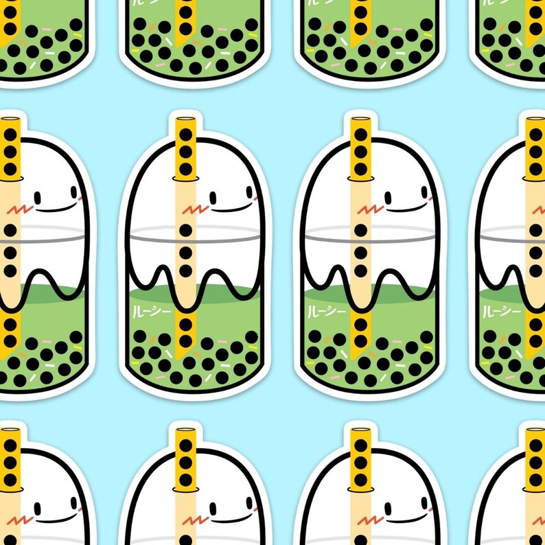 Kawaii Boba Tea Ghost Vinyl Sticker / Bubble Tea Sticker II Die Cut - Etsy