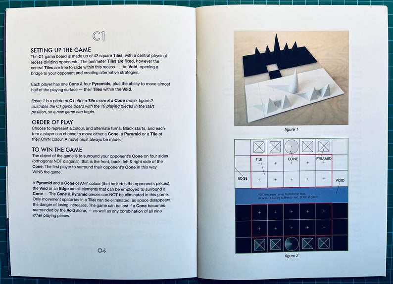 C1 Abstract Strategy Board Game – Wooden Indie Game, or Black/white ...