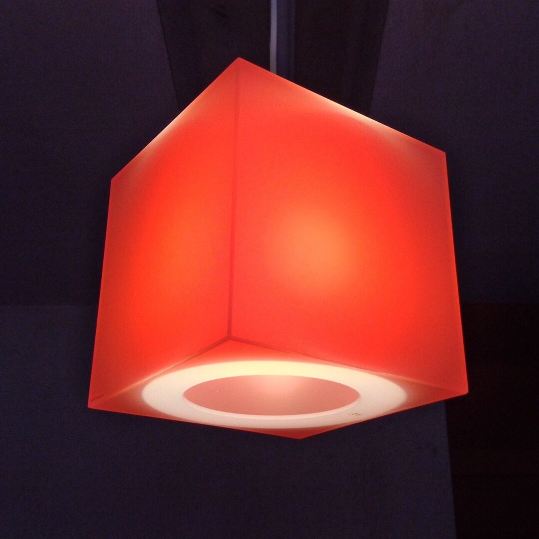 Orange & Other Hot Colours | Cube Lampshade - Translucent Perspex Cube ...