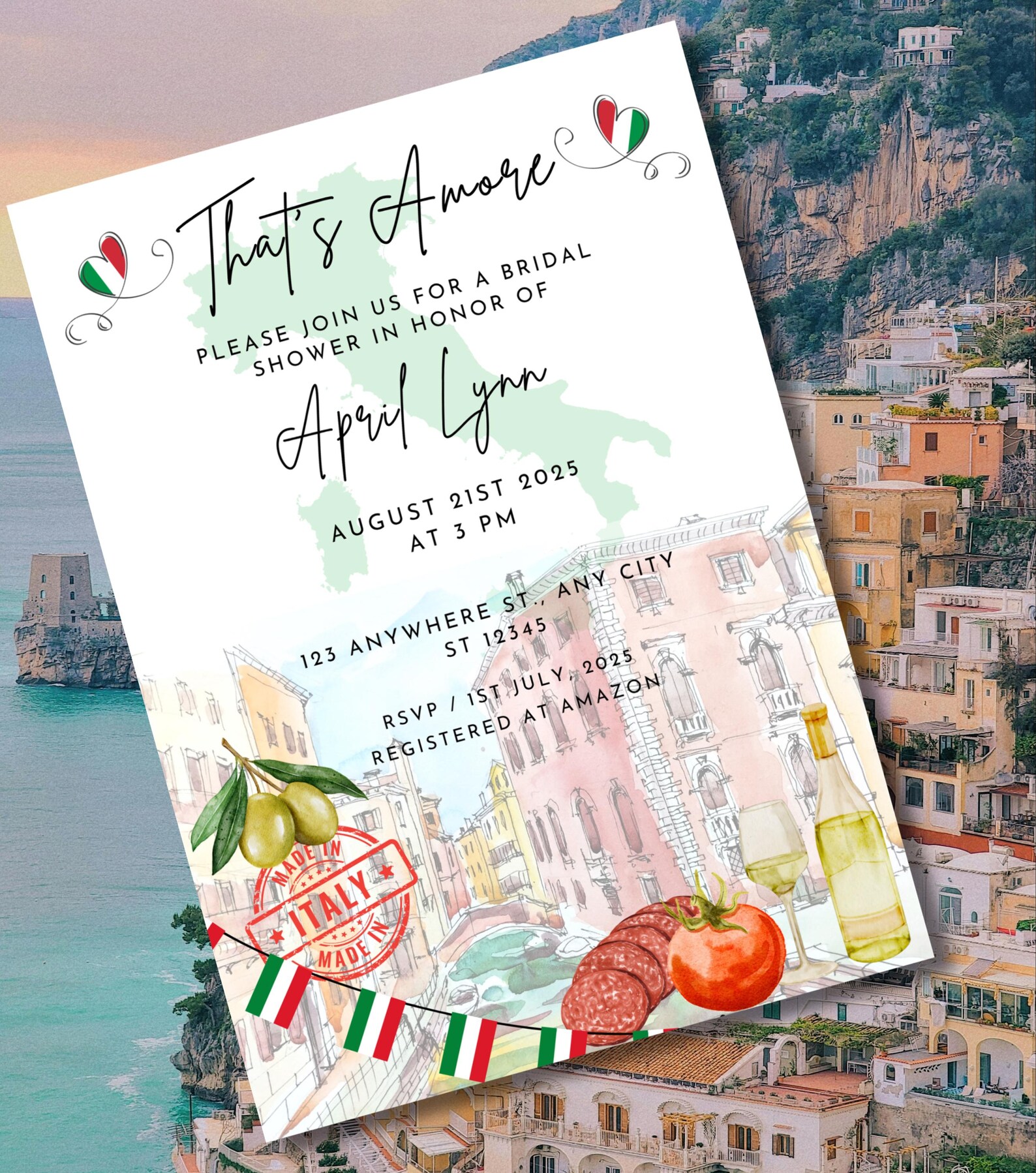 That's Amore Bridal Shower Invitation, Italian Bridal Shower Invite ...
