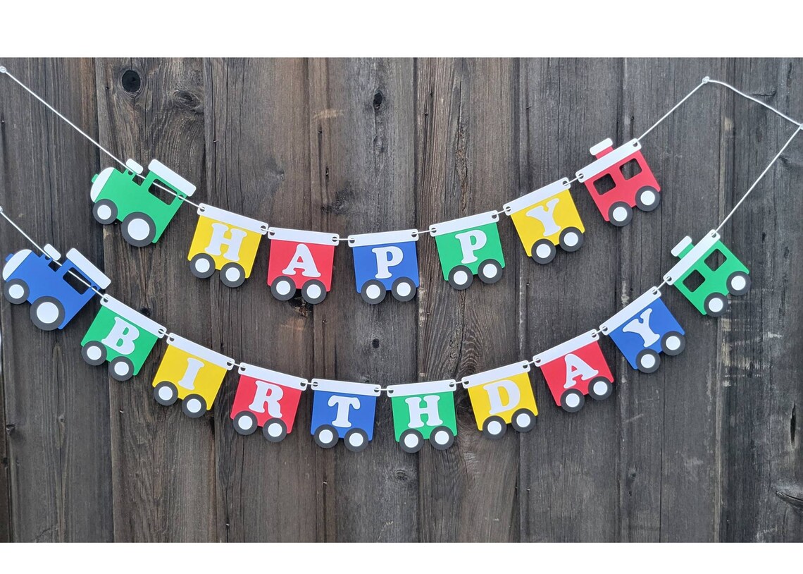 Train Birthday Banner Train Garland Train Birthday Party - Etsy