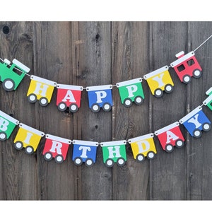 Train Birthday Banner, Train Garland, Train Birthday Party Banner ...