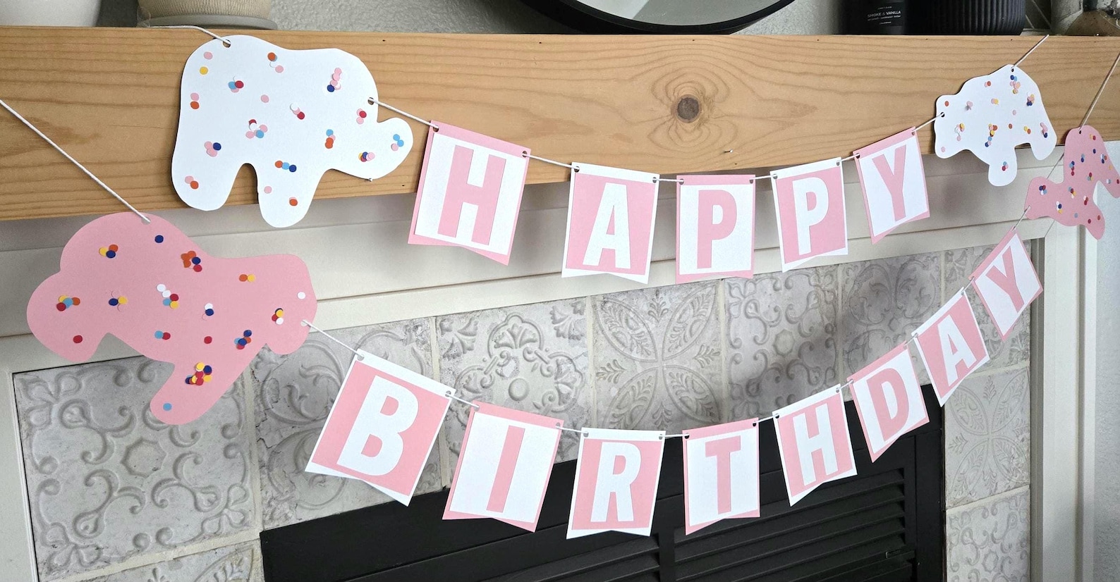 Animal Cookie Cracker Banner, Pastel Pink Girl Circus Birthday Banner ...