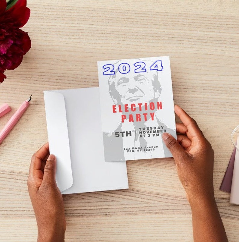 Editable Canva 2024 Presidental Election Party MAGA Trump Invitation ...