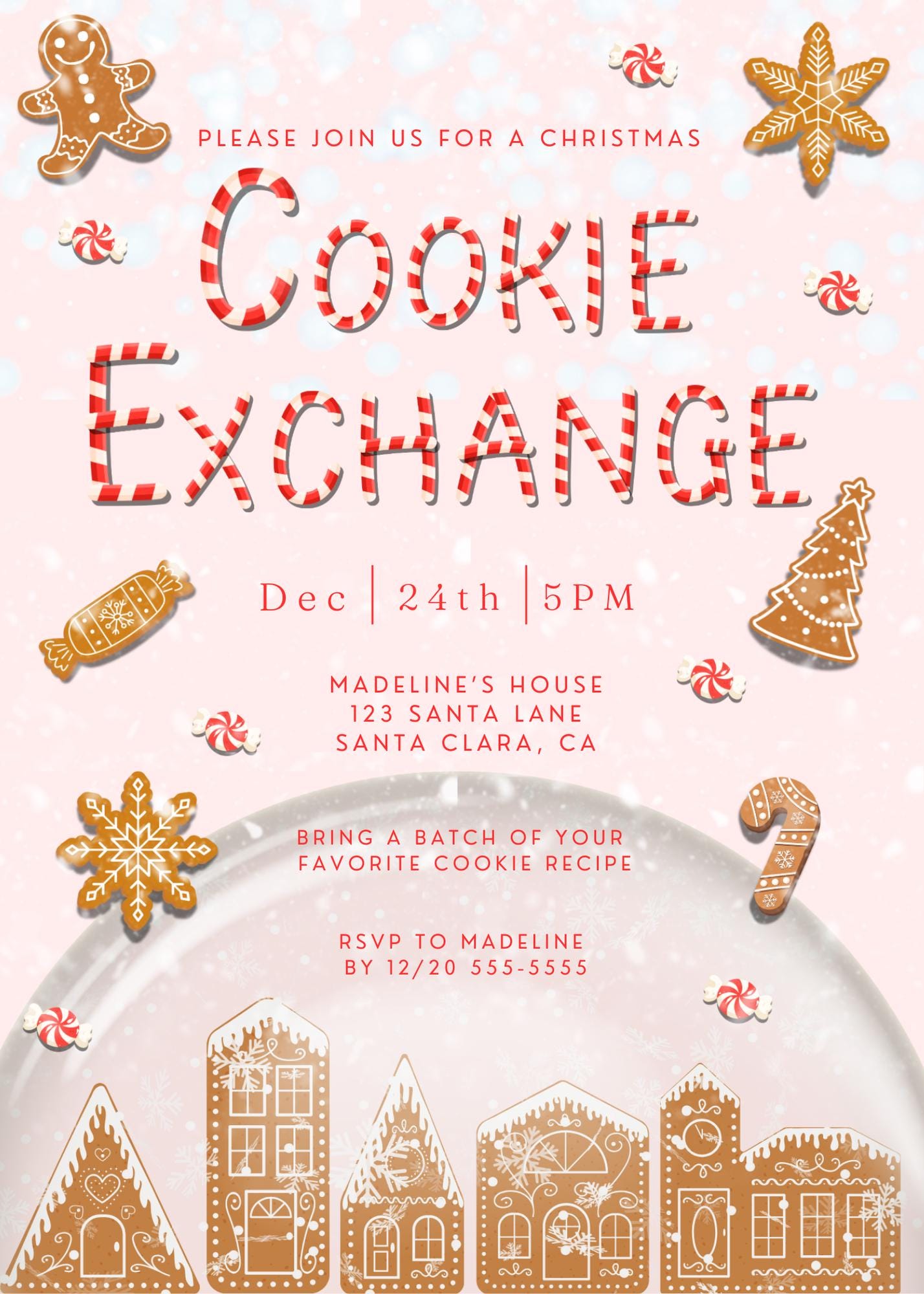 Cookie Exchange Party Invitation, Christmas Invitation Template ...