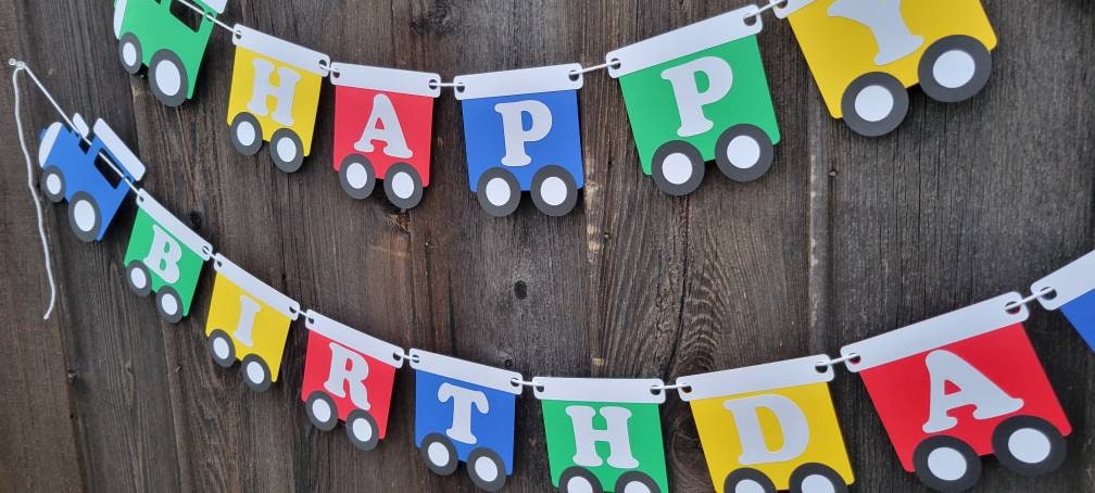 Train Birthday Banner Train Garland Train Birthday Party - Etsy