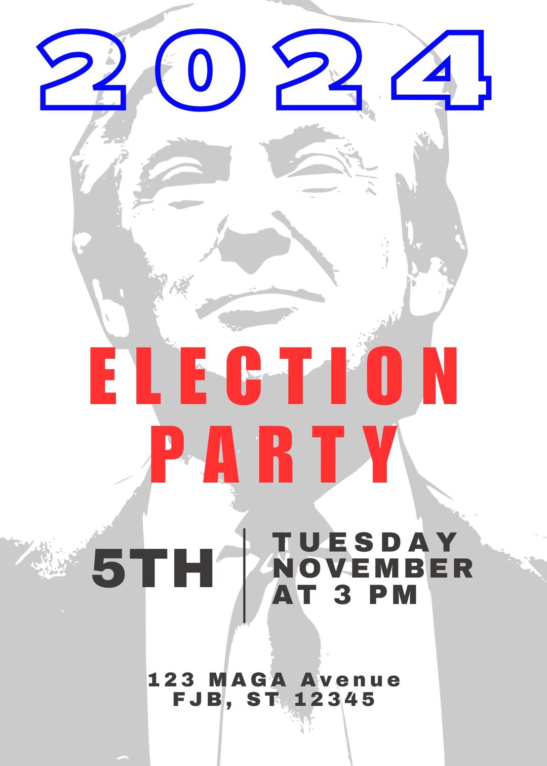 Editable Canva 2024 Presidental Election Party MAGA Trump Invitation ...