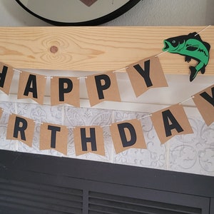 Bass Fishing Banner, Fishing Party, Bass Birthday Banner, Bass Fishing ...