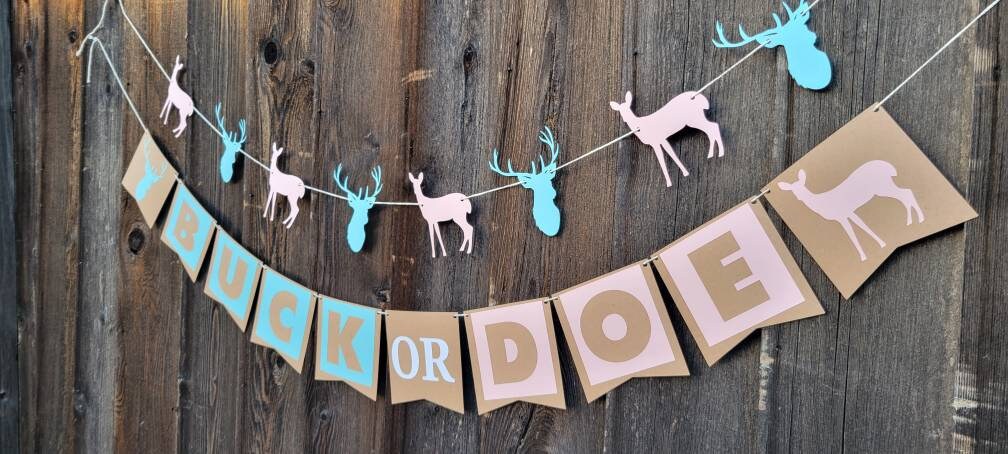 Buck or Doe Gender Reveal Banner Hunting Gender Reveal - Etsy