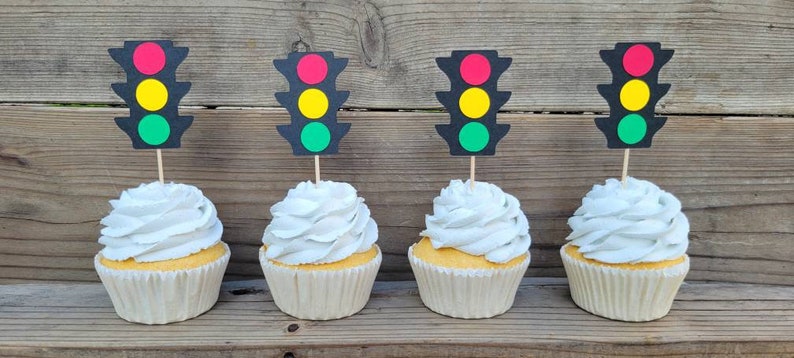 Race Car Cupcake Toppers Two Fast Cupcake Toppers Car and | Etsy