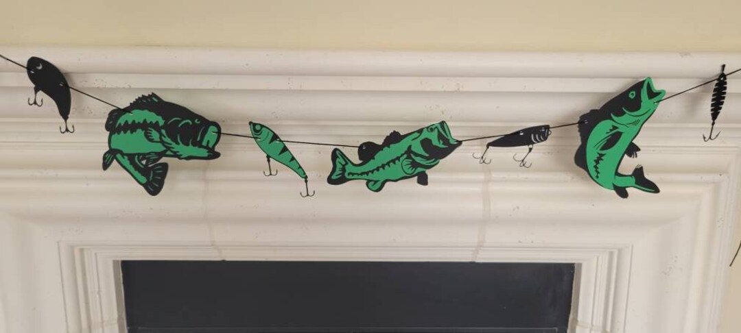 Bass Fishing Birthday Banner, Cardstock Lure Garland - Etsy