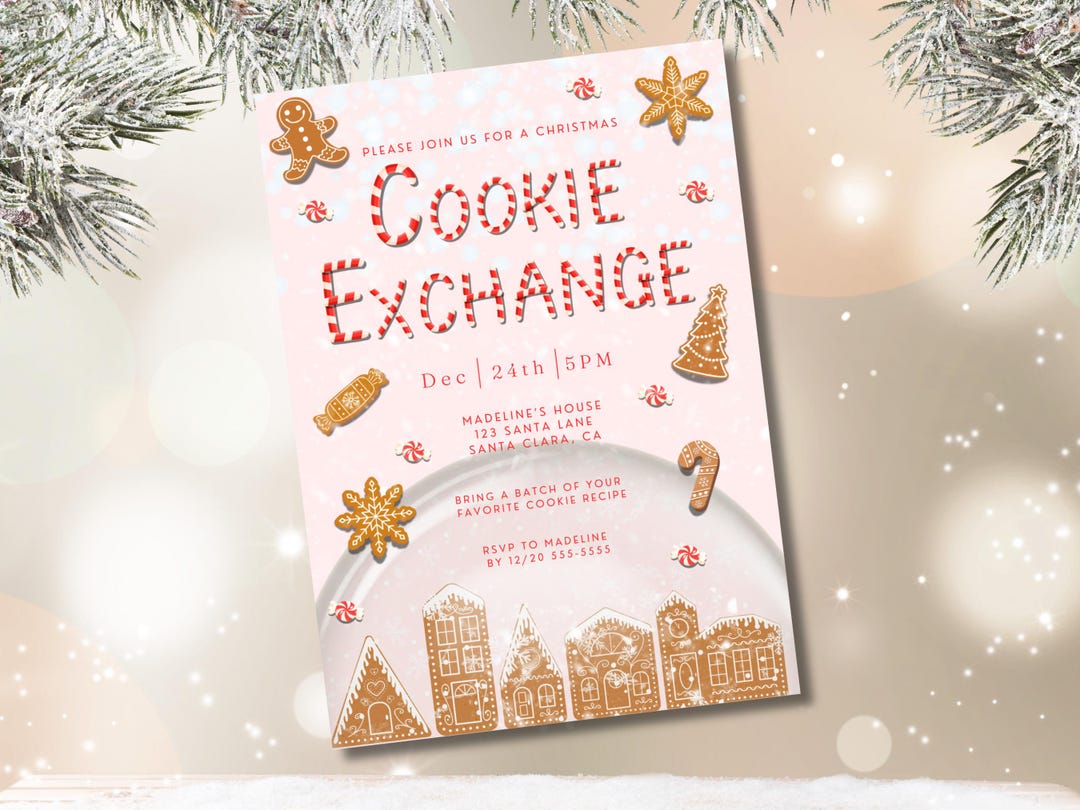 Cookie Exchange Party Invitation, Christmas Invitation Template ...