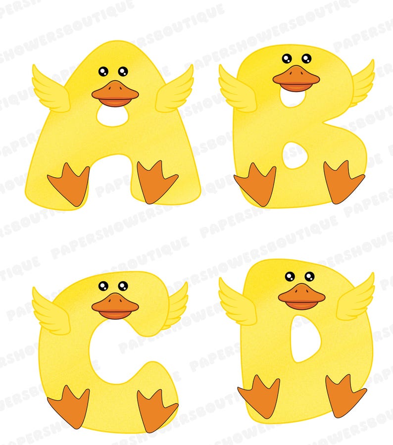 Duck Duckling Easter Alphabet Font PNG (digital Download) - Etsy