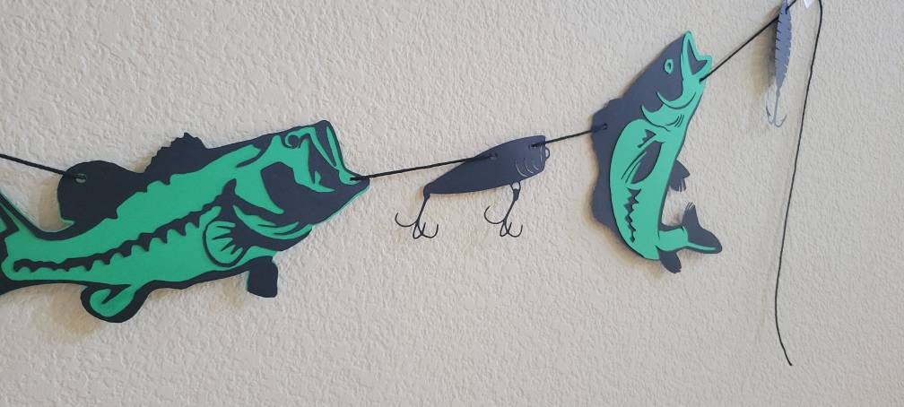 Bass Fishing Banner, Fishing Party, Bass Birthday Banner, Bass Fishing ...