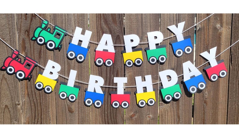 Train Birthday Banner Train Garland Train Birthday Party - Etsy