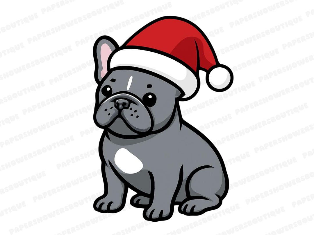 Christmas Frenchie French Bulldog PNG Digital Download, Christmas Santa ...