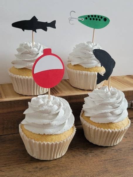 Trout Fishing Cupcake Toppers Trout Fishing Party Fishing | Etsy