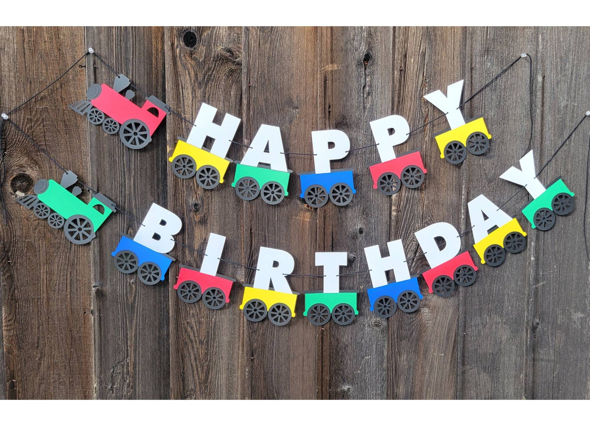Train Birthday Banner Train Garland Train Birthday Party - Etsy