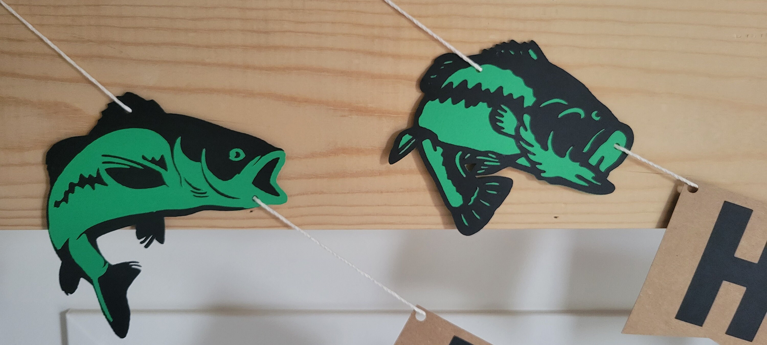Bass Fishing Banner, Fishing Party, Bass Birthday Banner, Bass Fishing ...