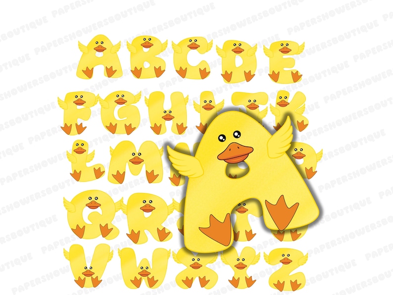 Duck Duckling Easter Alphabet Font PNG (digital Download) - Etsy