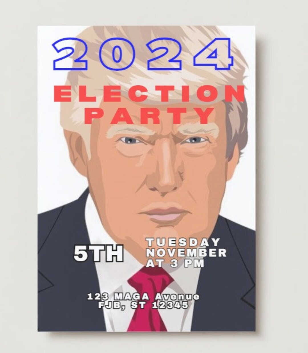 Editable Canva 2024 Presidental Election Party MAGA Trump Invitation ...