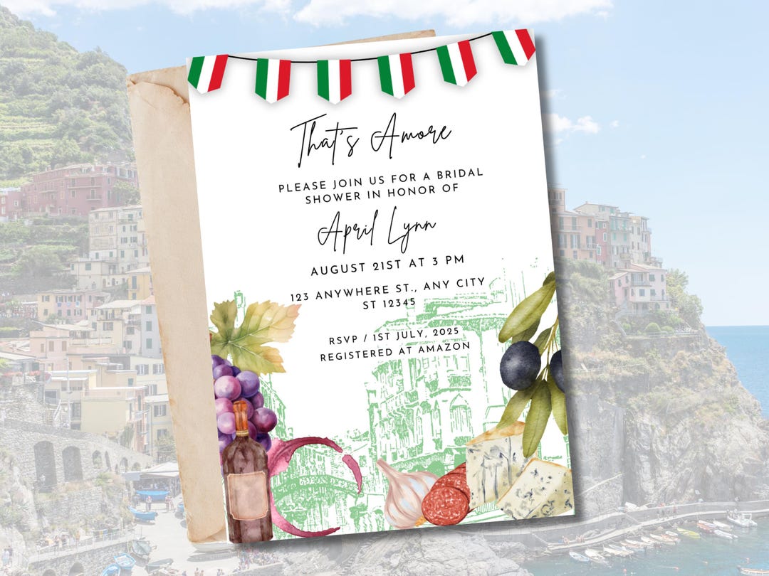 That's Amore Bridal Shower Invitation, Italian Bridal Shower Invite ...