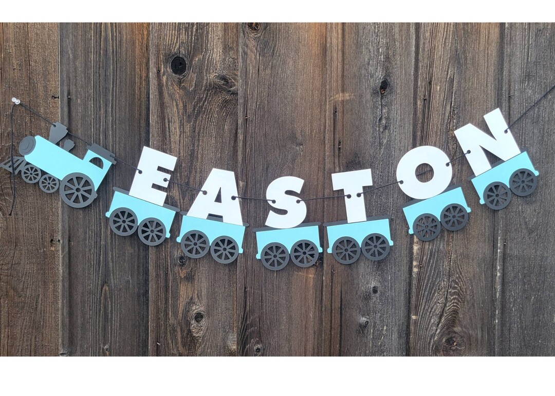Train Name Banner, Train Birthday Banner, Train Garland, Train Birthday ...