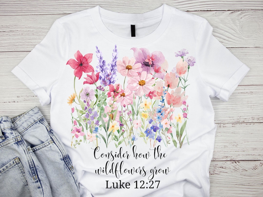Wildflower Bible Verse PNG, Luke 12:27 Clipart, Christian Faith, Floral ...