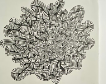 Unique Line Art Abstract Design Wall Art Original Artwork | Etsy