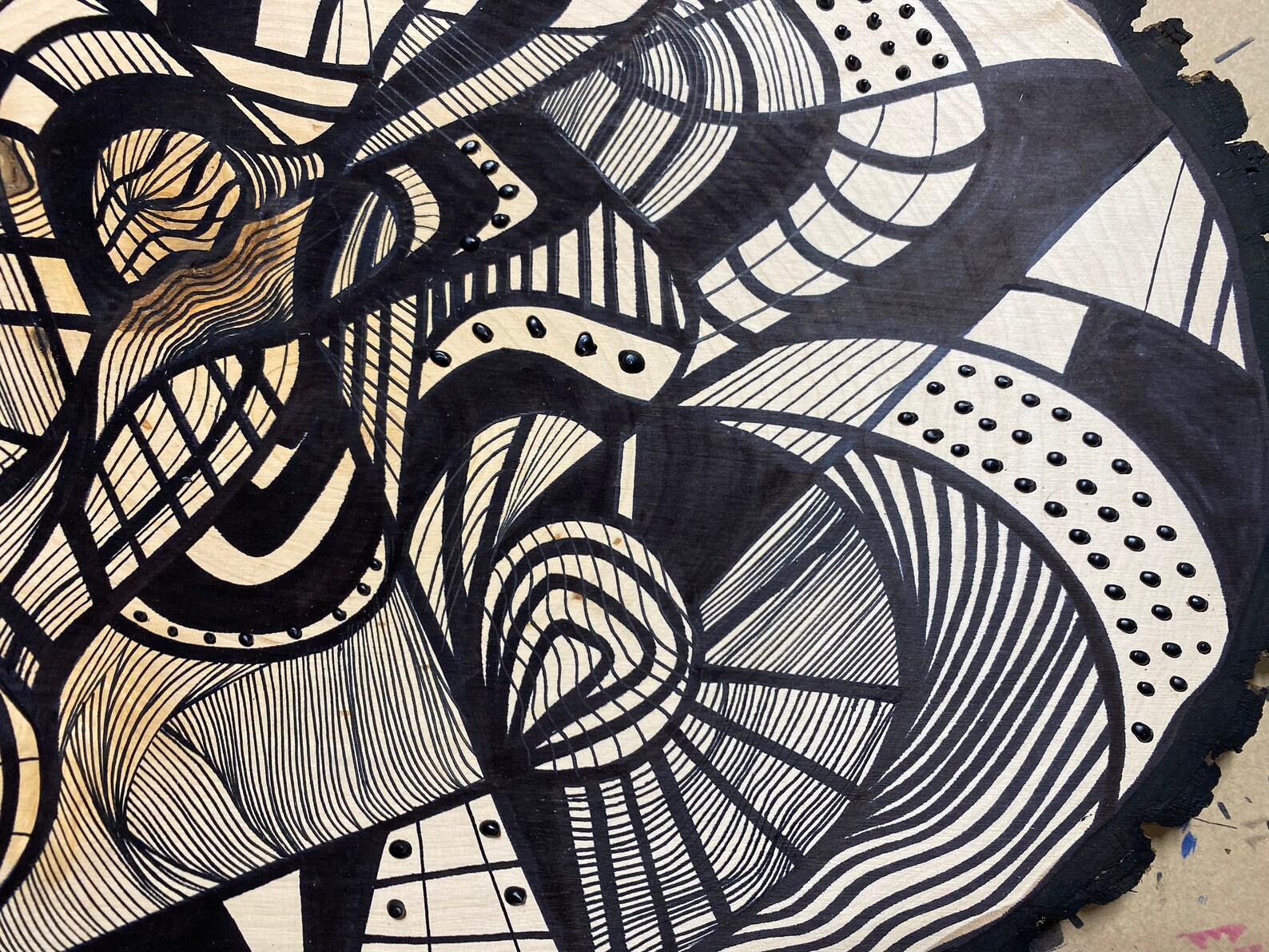 Line Art on Wood Piece - Etsy