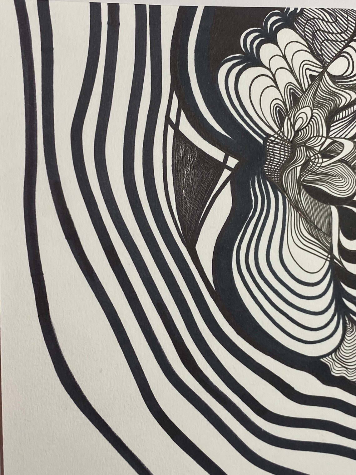 Unique line art trippy artwork | Etsy