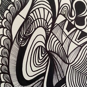 Unique Line Art Abstract Trippy Zen Original Artwork - Etsy