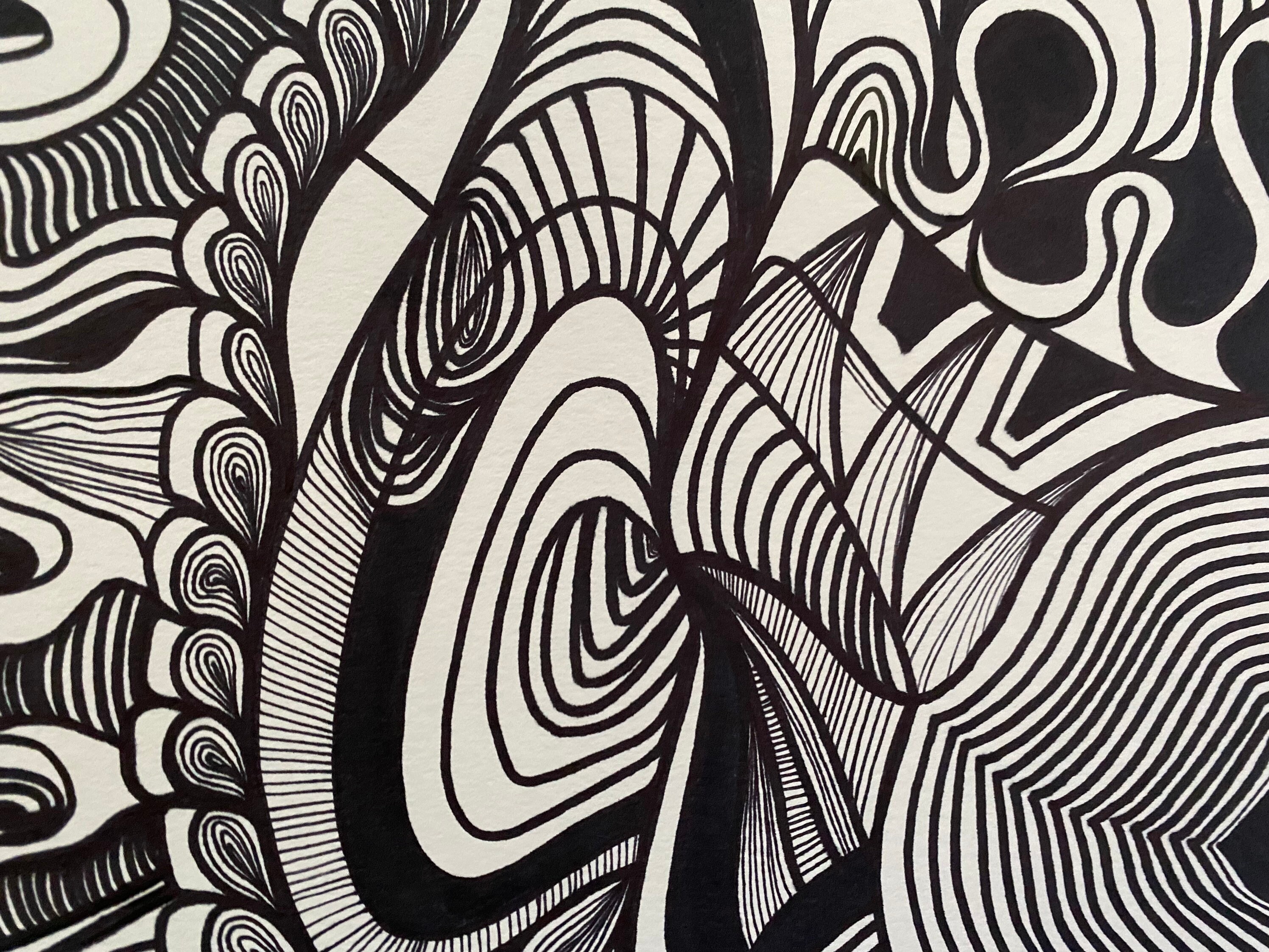 Unique Line Art Abstract Trippy Zen Original Artwork - Etsy