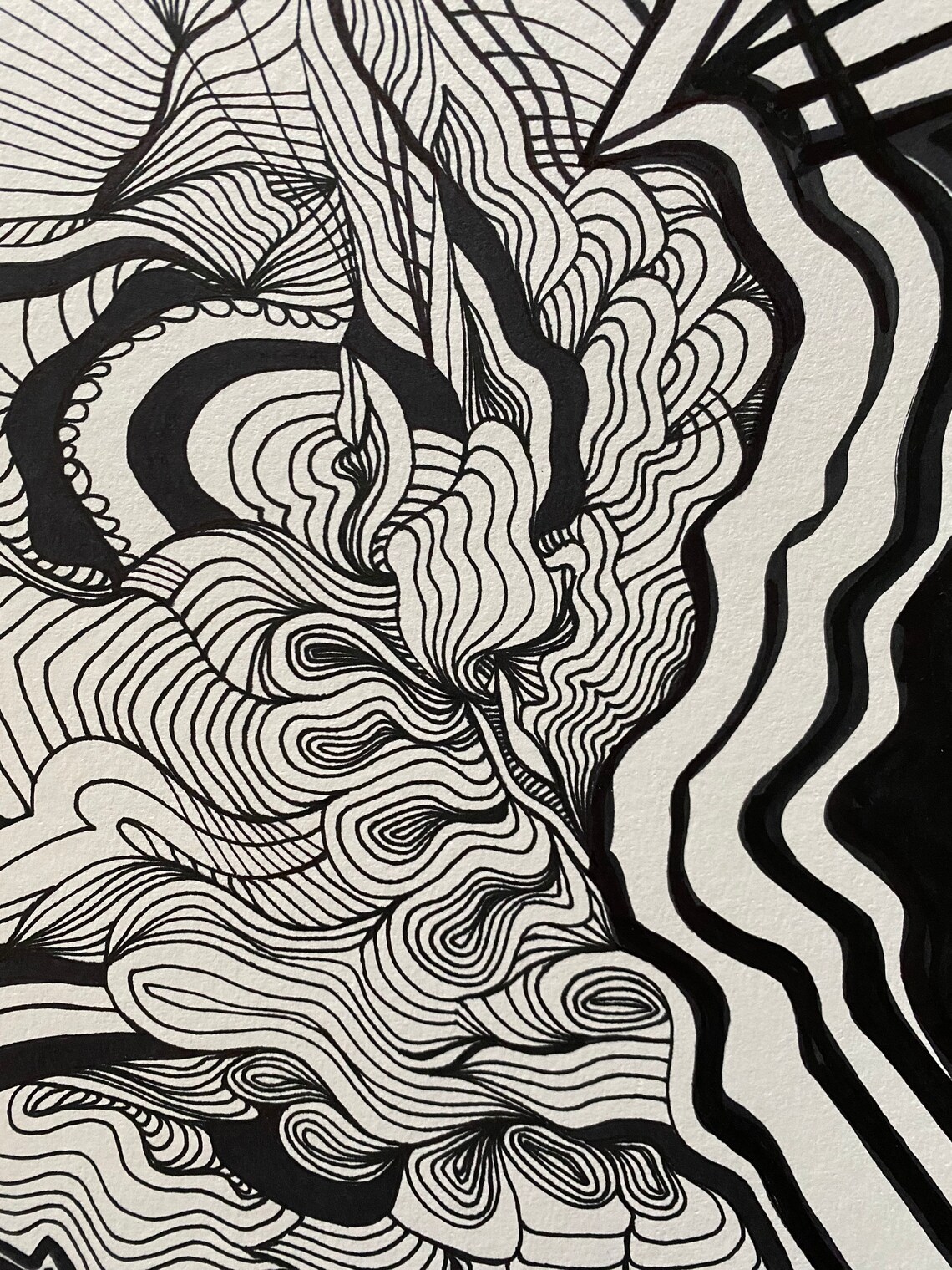 Unique Line Art Abstract Trippy Zen Original Artwork - Etsy