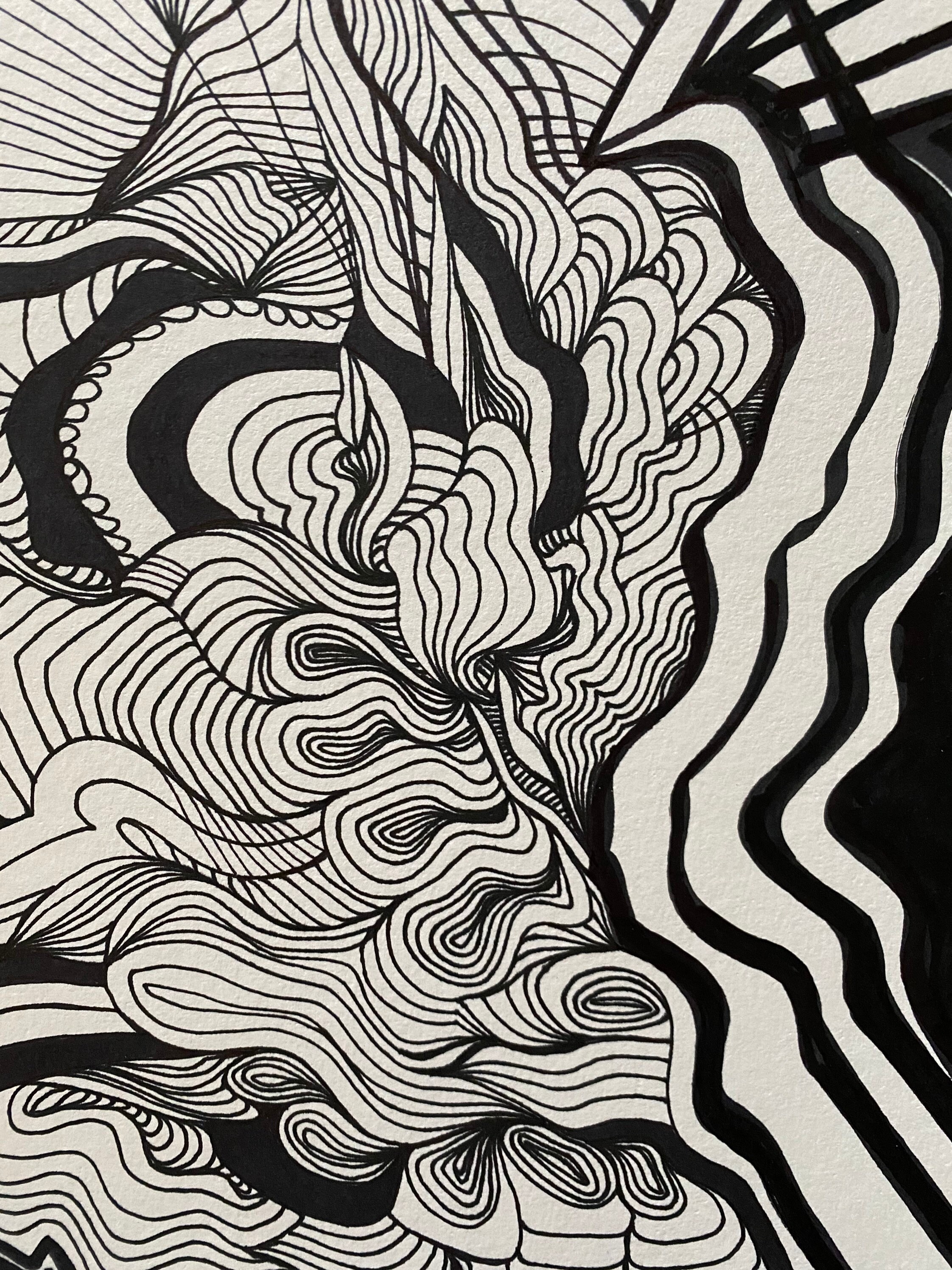 Unique Line Art Abstract Trippy Zen Original Artwork - Etsy