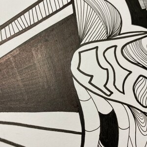 Unique Line Art Abstract Design Wall Art Original Artwork - Etsy